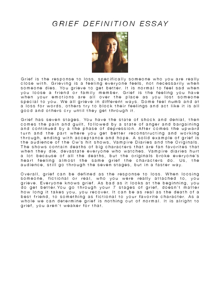Grief Definition Essay | PDF