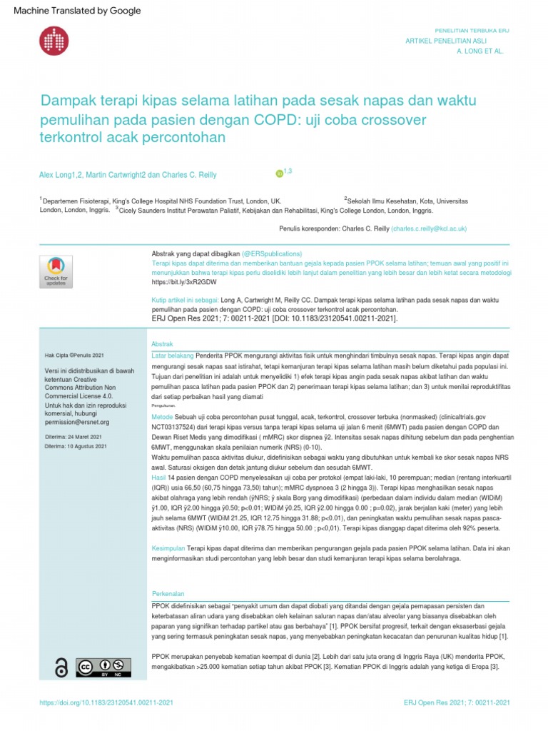 Impact of Fan Therapy During Exercise On Breathlessness and Recovery ...