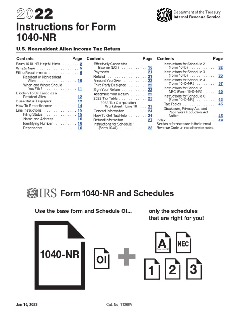 Instructions For Form 1040-NR | PDF | Irs Tax Forms | Internal Revenue ...