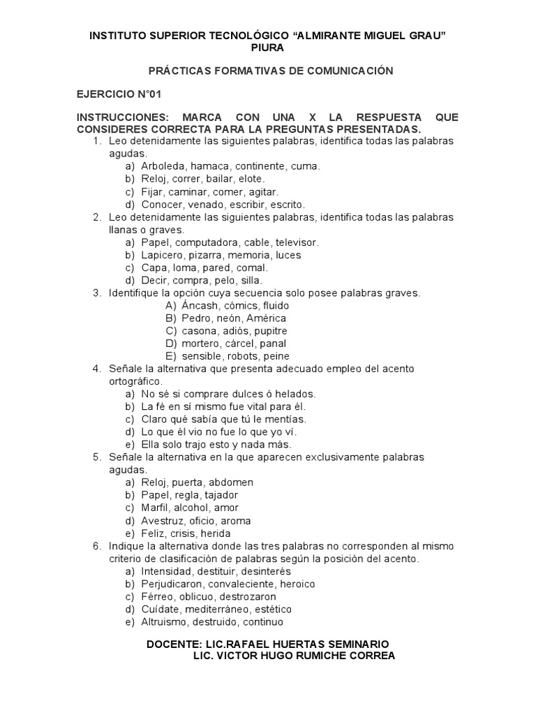 Práctica de Ejercicios-semana 05 | PDF | Fonética | Voz humana