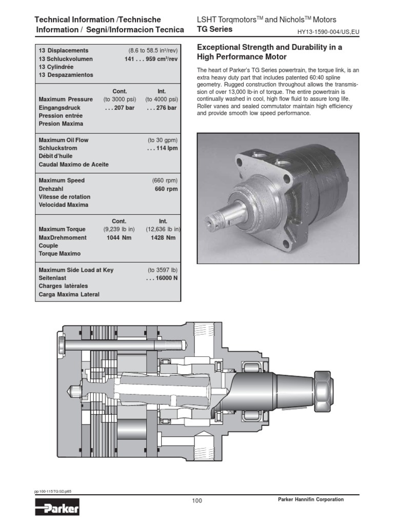 Motores Serie TG Parker | PDF