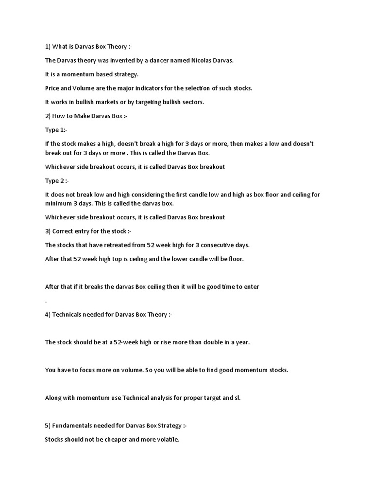 What Is Darvas Box Theory | PDF