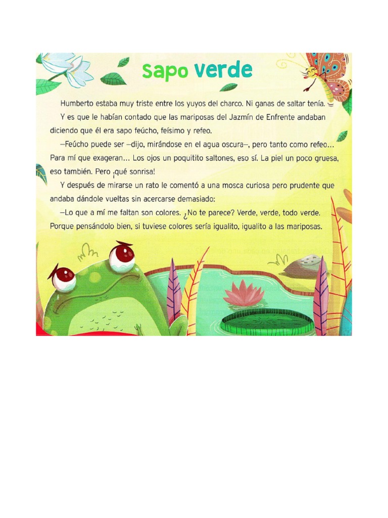 CUENTO Sapo Verde de Graciela Montes | PDF