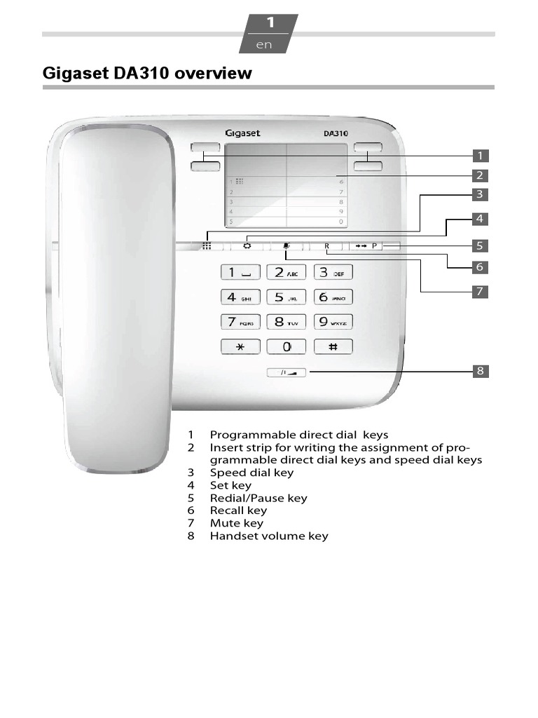 Gigaset DA310 User Guide | Download Free PDF | Telephone | Electrical Connector