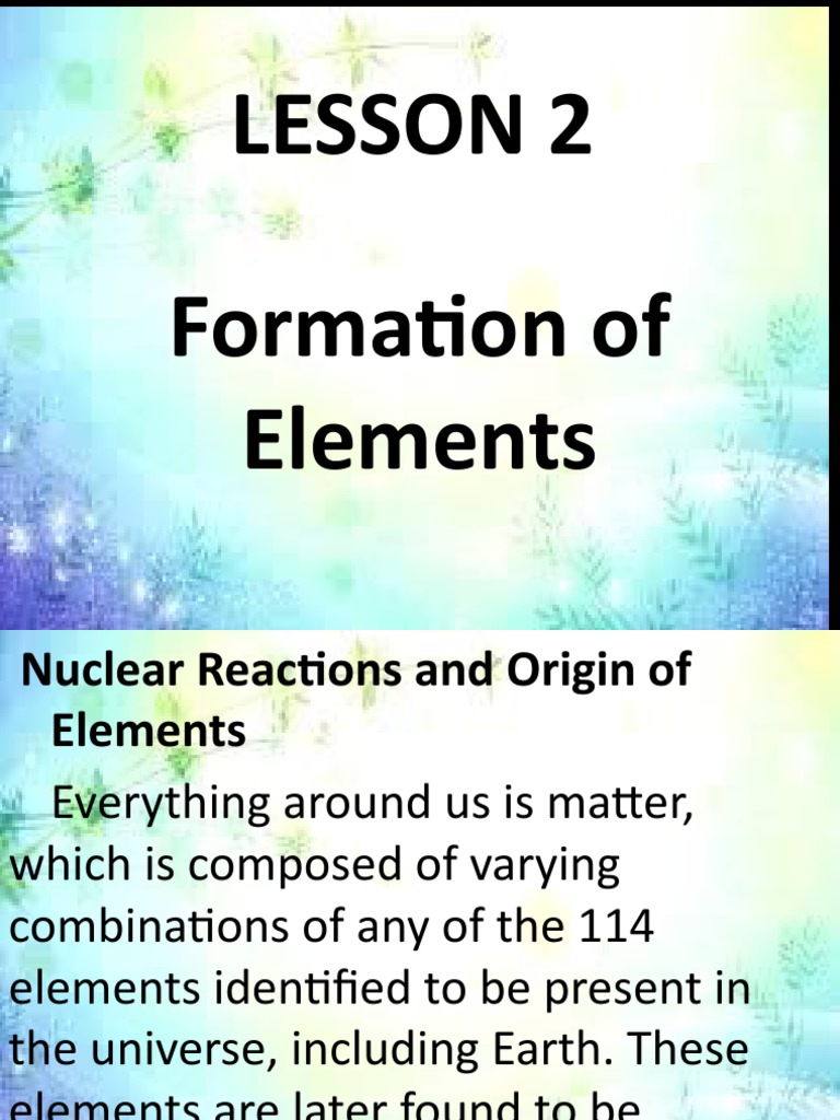 Origin of Elements: Nuclear Reactions | PDF | Nuclear Physics ...