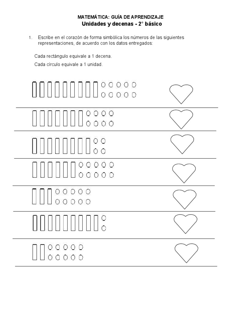 Guía de Unidades y Decenas para Preescolar | PDF | Métodos y materiales ...