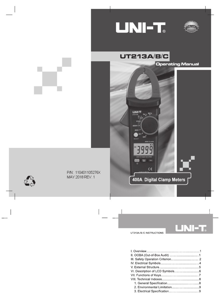 UT213 English Manual | PDF