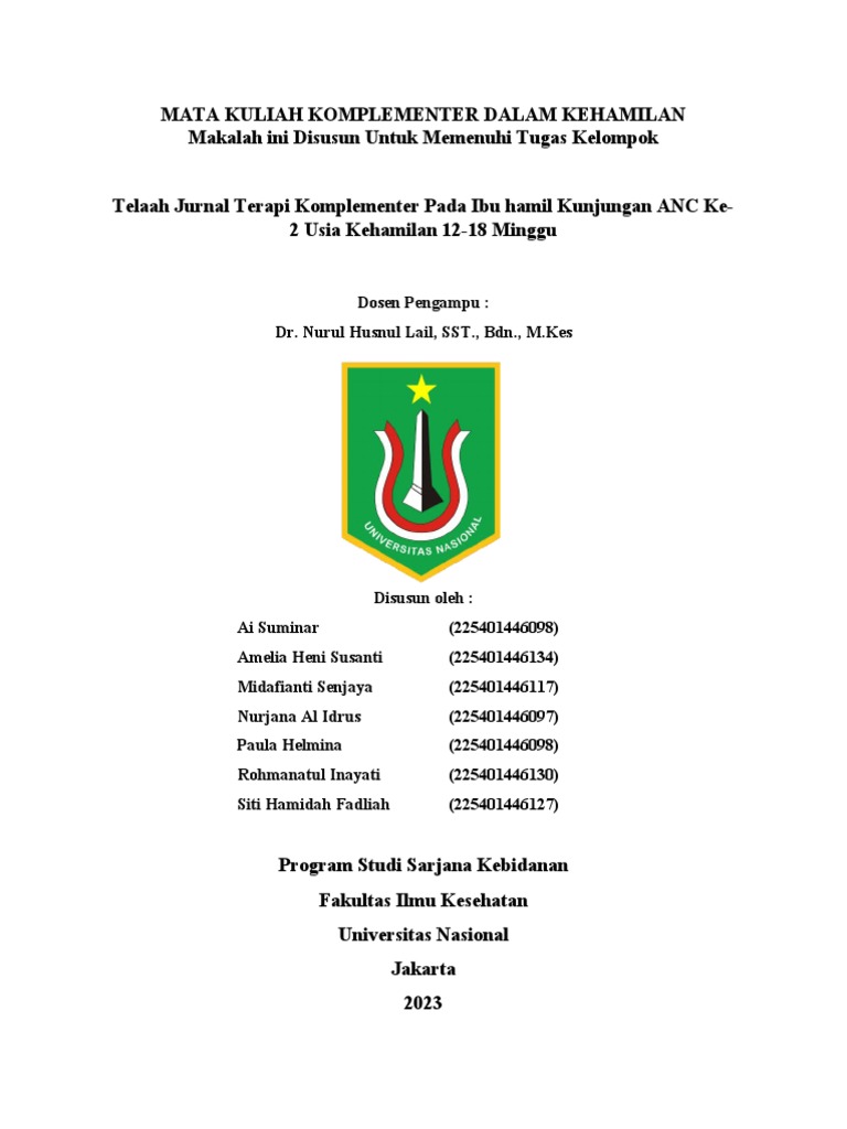 Kelompok 2 Komplementer Telaah Jurnal | PDF | Pengembangan Diri