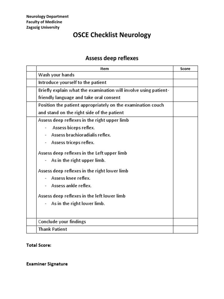 OSCE Neurologic Examination - 3 | PDF | Anatomical Terms Of Motion ...