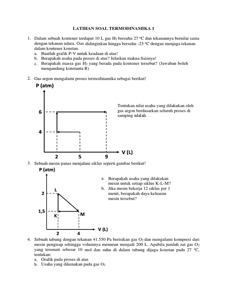 Latihan Soal Termodinamika 1 | PDF | Sains & Matematika