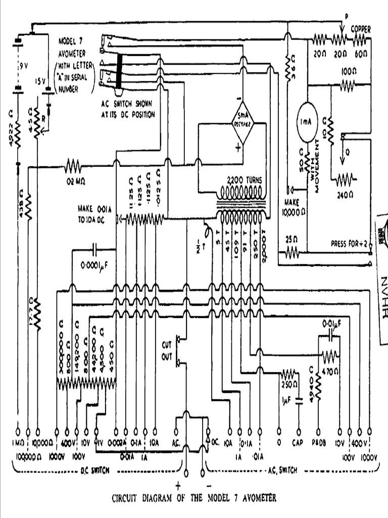 AVO model 7 multimeter schematic | PDF