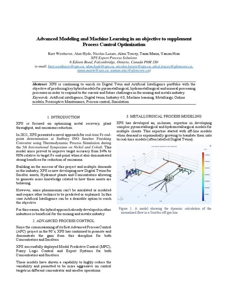 IFAC MMM 2022 - XPS Advanced Modeling and Machine Learning in An ...