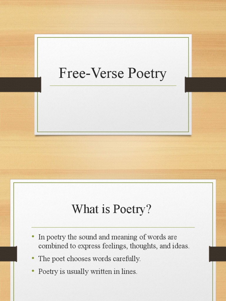 Free-Verse Poetry | PDF | Poetry | Poetic Devices
