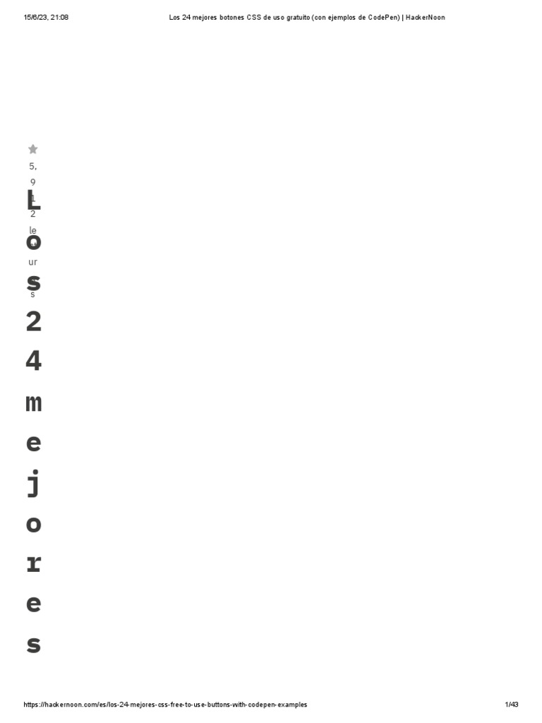 Los 24 Mejores Botones CSS de Uso Gratuito (Con Ejemplos de CodePen) - HackerNoon | PDF ...