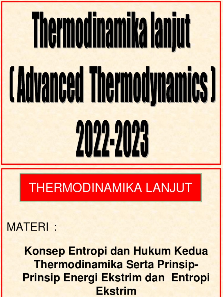 PERTEMUAN-4, MINGGU-4, Konsep Entropi Dan HK II Thermodinamika | PDF