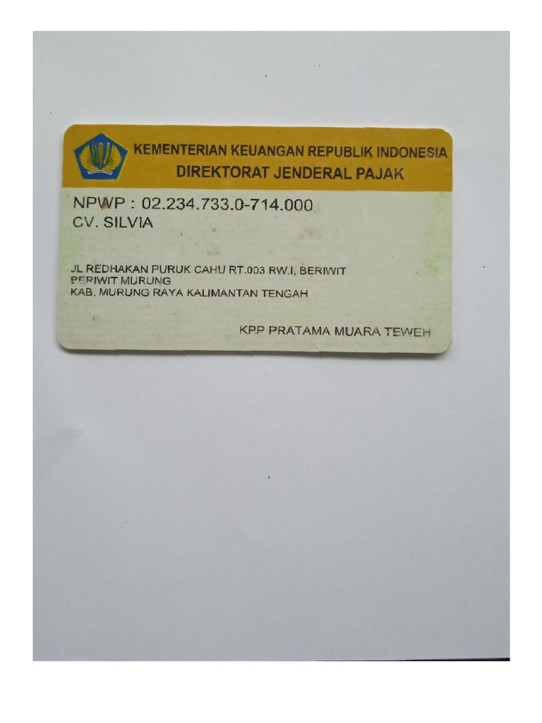 NPWP CV | PDF