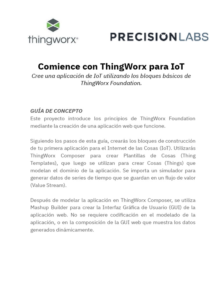 01-Get Started With ThingWorx For IoT | PDF