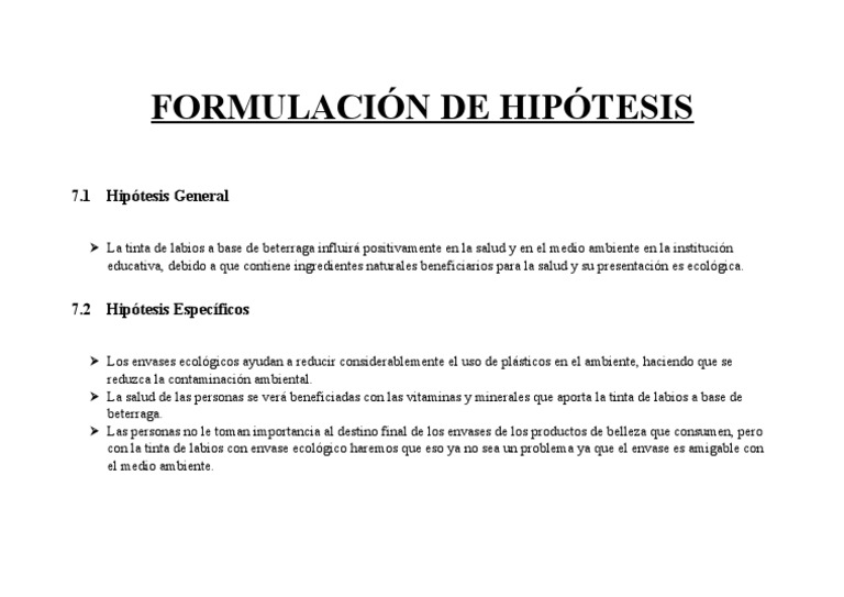 Formulación de Hipótesis | PDF