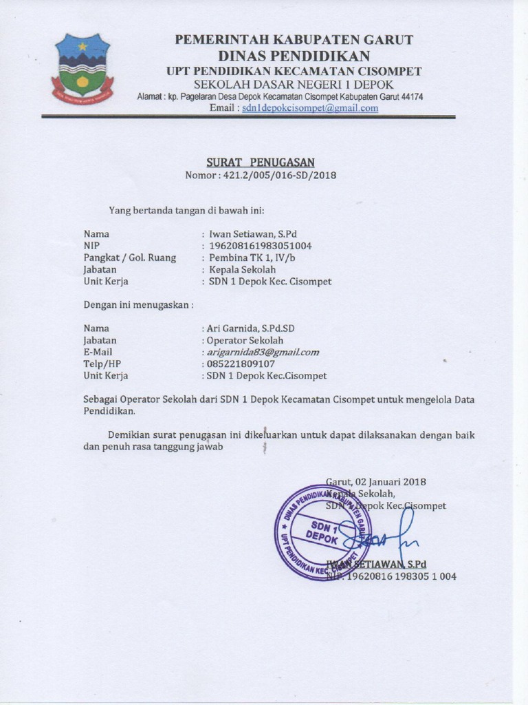 Surat Tugas OPS DPK 1 001 | PDF