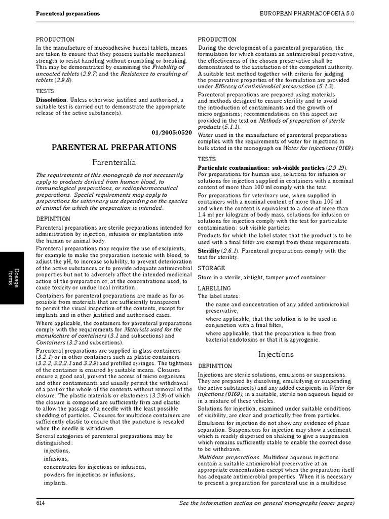 Parenteral Preparations | PDF