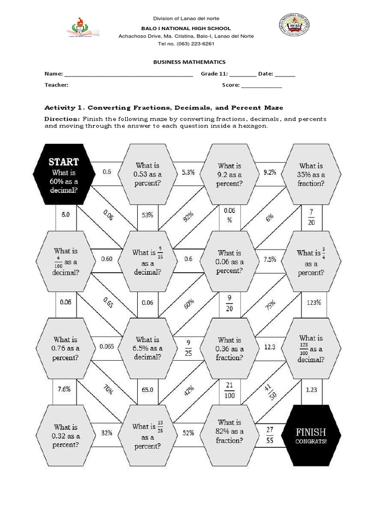 Business Math Activities | PDF