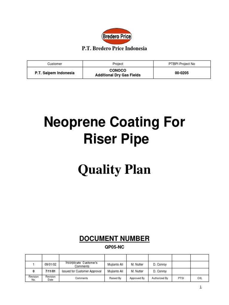 CP11 - Procedure For Neoprene Coating For Riser Pipe (CP Rubber Lining ...
