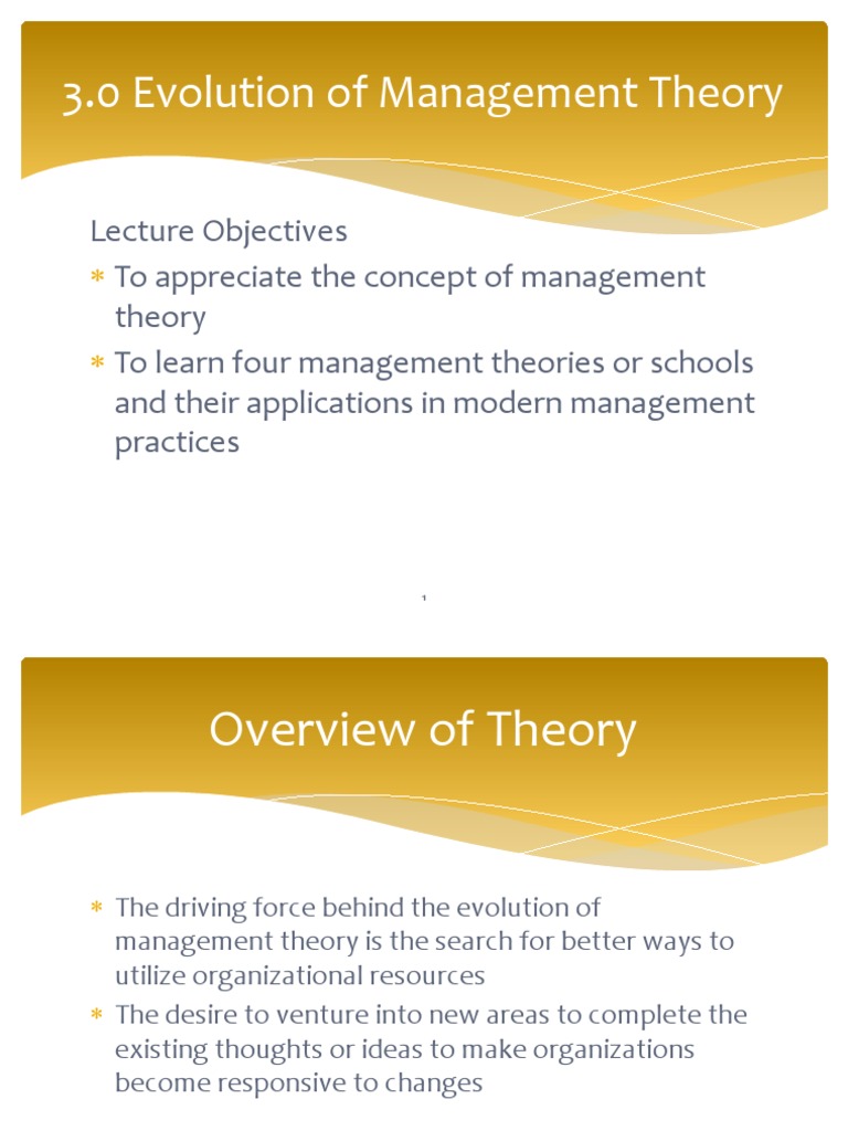 3.0 Evolution of Management Theory Updated | PDF | Science | Theory