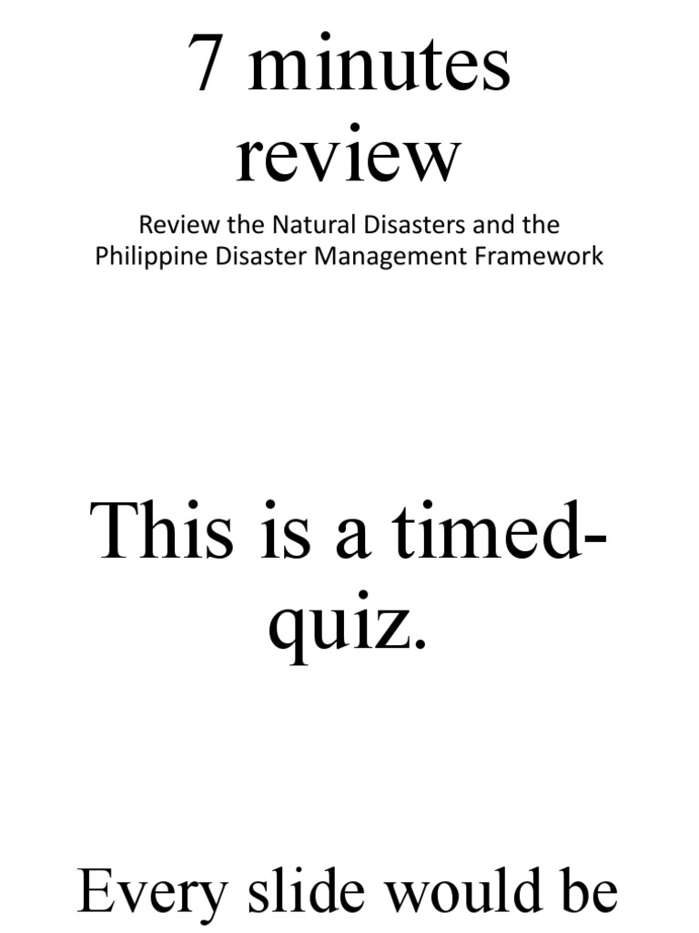 Disaster Management Framework Quiz | PDF | Emergency Management ...