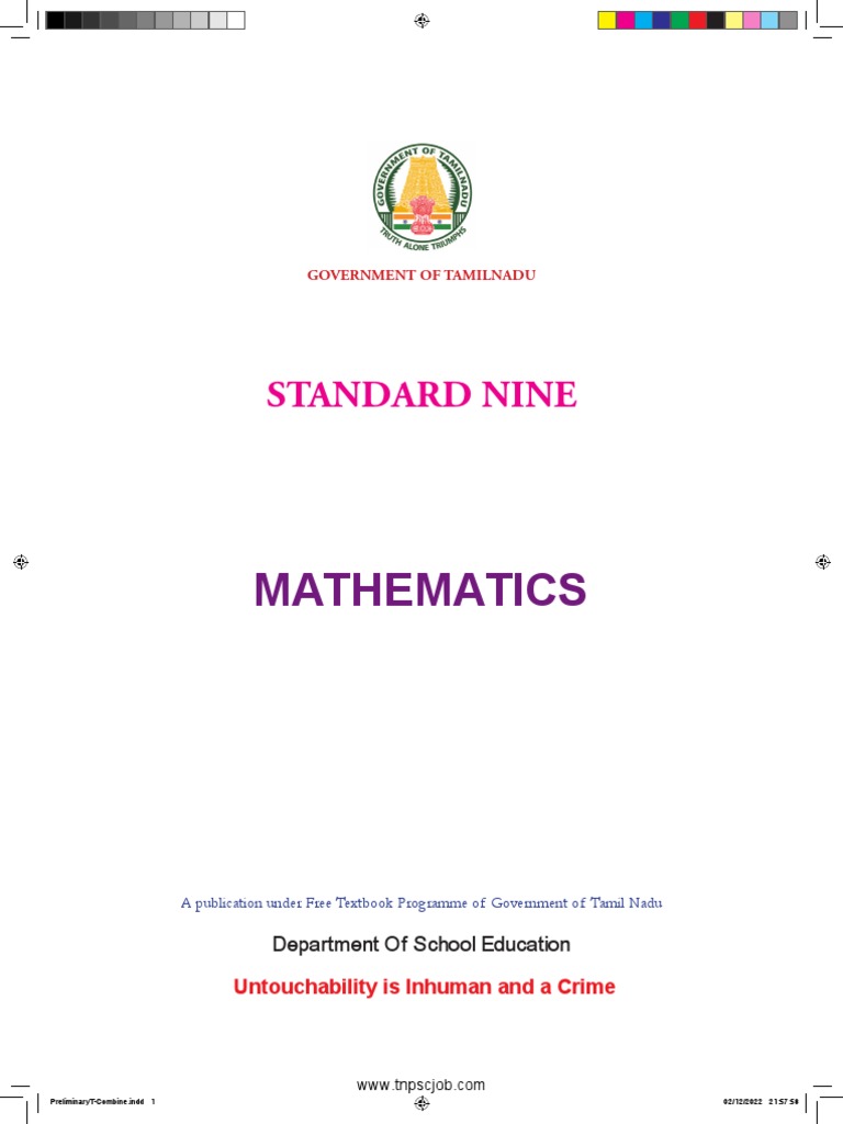 9th STD Maths EM TJ V23 | PDF | Set (Mathematics) | Trigonometry