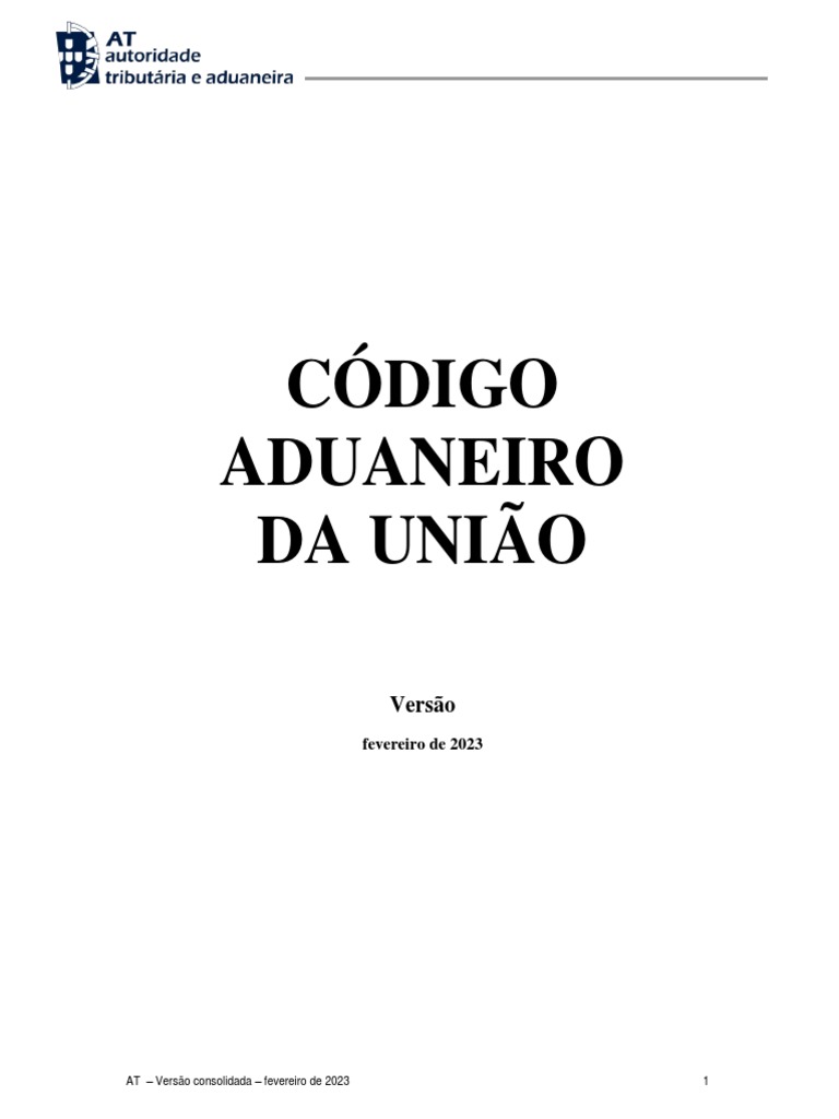 Codigo Aduaneiro Uniao | PDF | União Europeia | Tarifa