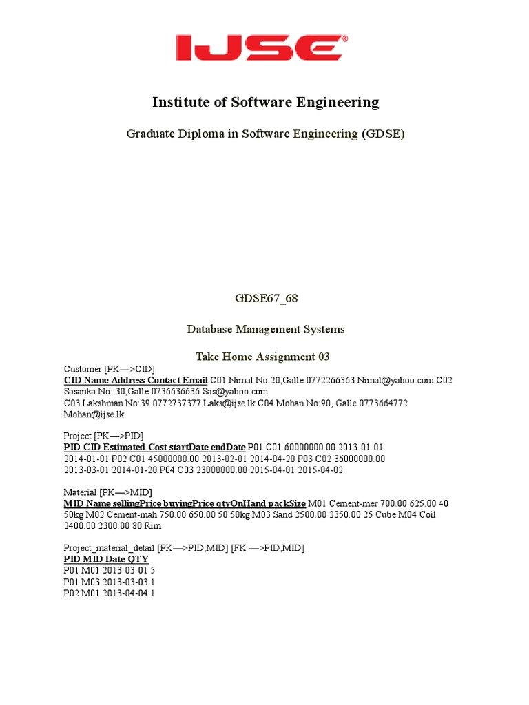 Take Home Assignment 02 Pdf 