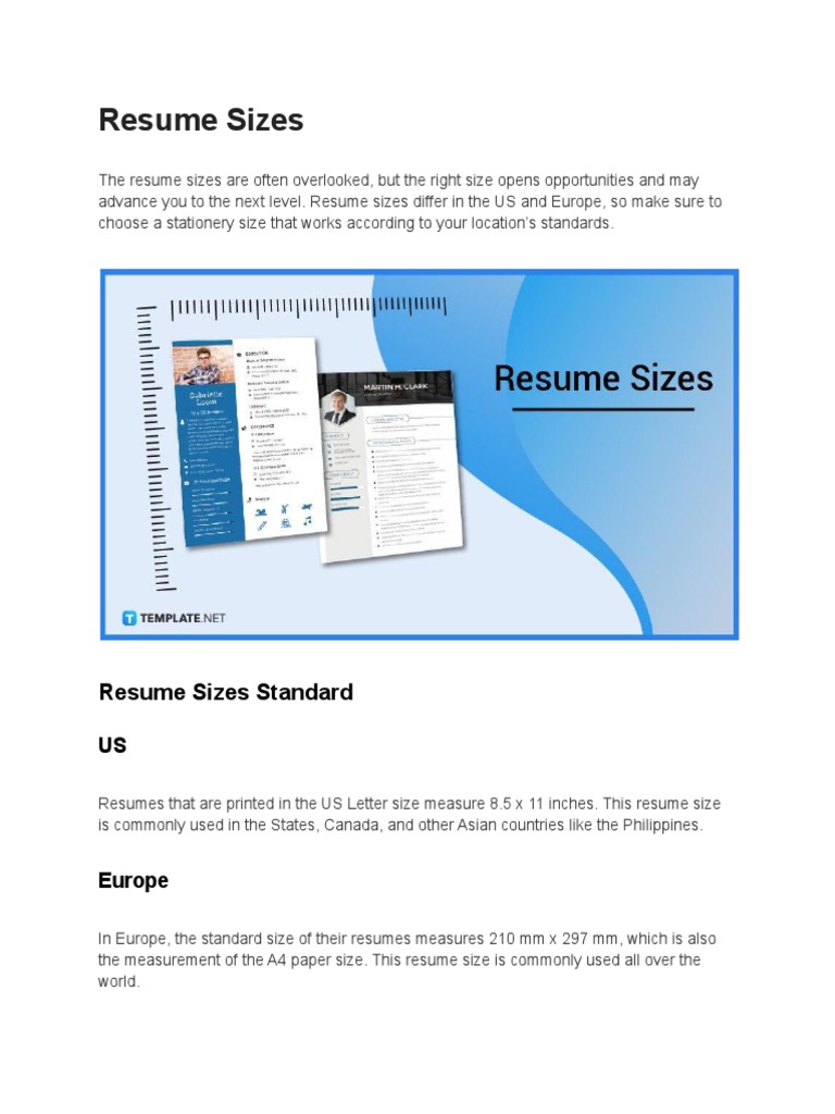 Resume Sizes PDF | PDF | Résumé | Typefaces