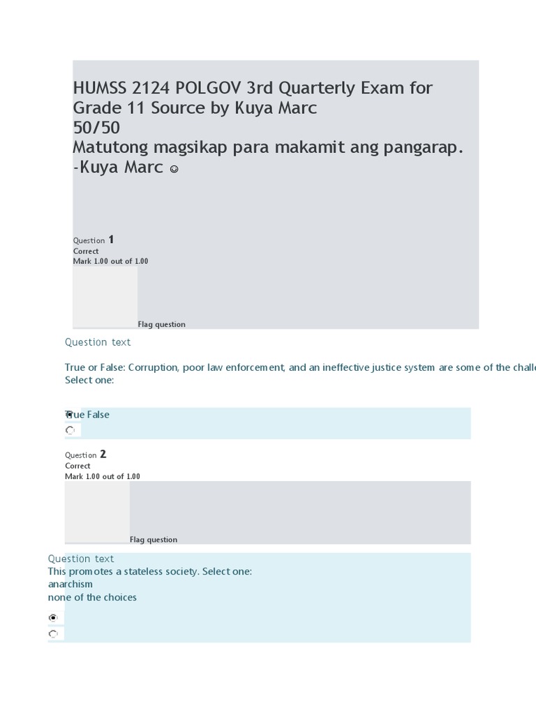 Humss 2124 3rd Quarterly Exam by Kuya Marcdocx | PDF