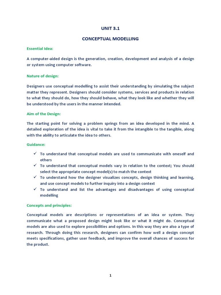 Understanding Conceptual Modelling in CAD | PDF | Conceptual Model ...