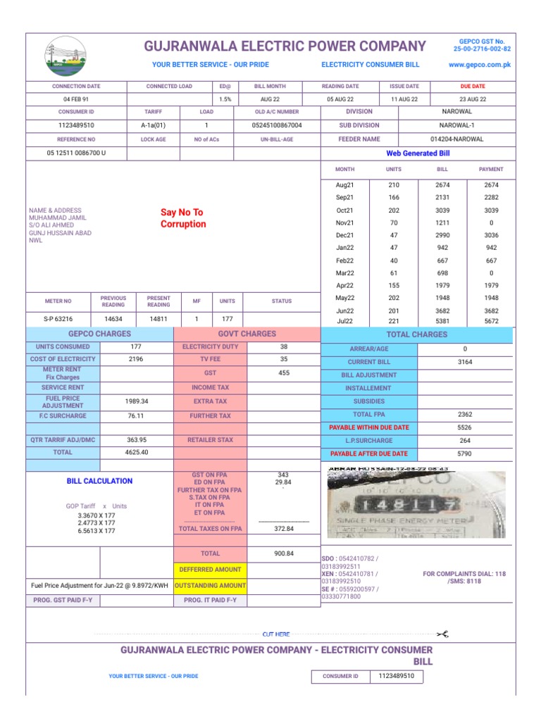 Gepco Online Bill | PDF | Taxes | Trade