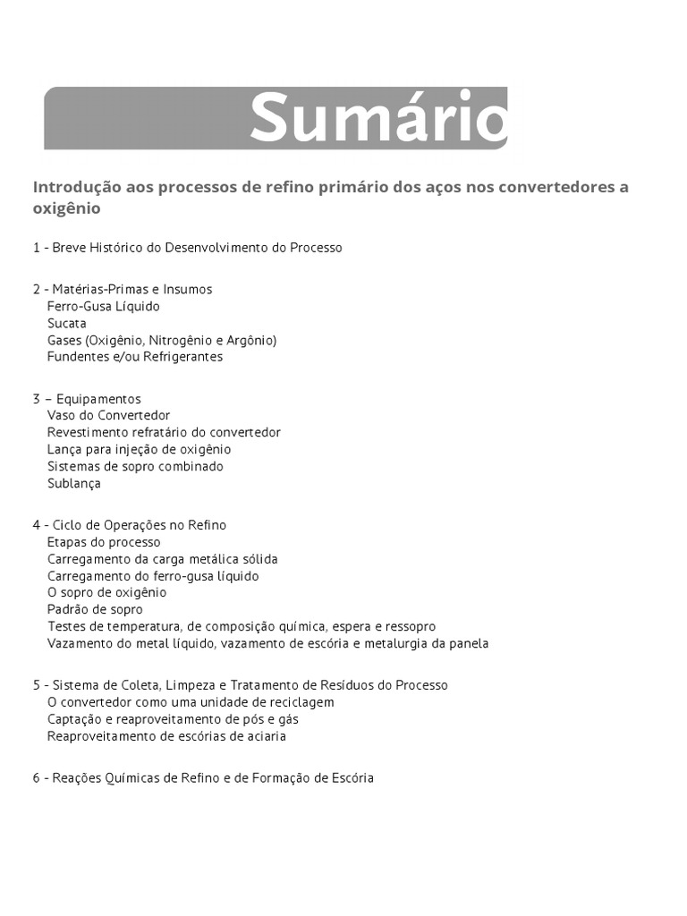 introducao-processos-refino-primario-acos-convertedores-oxigenio_sum | PDF