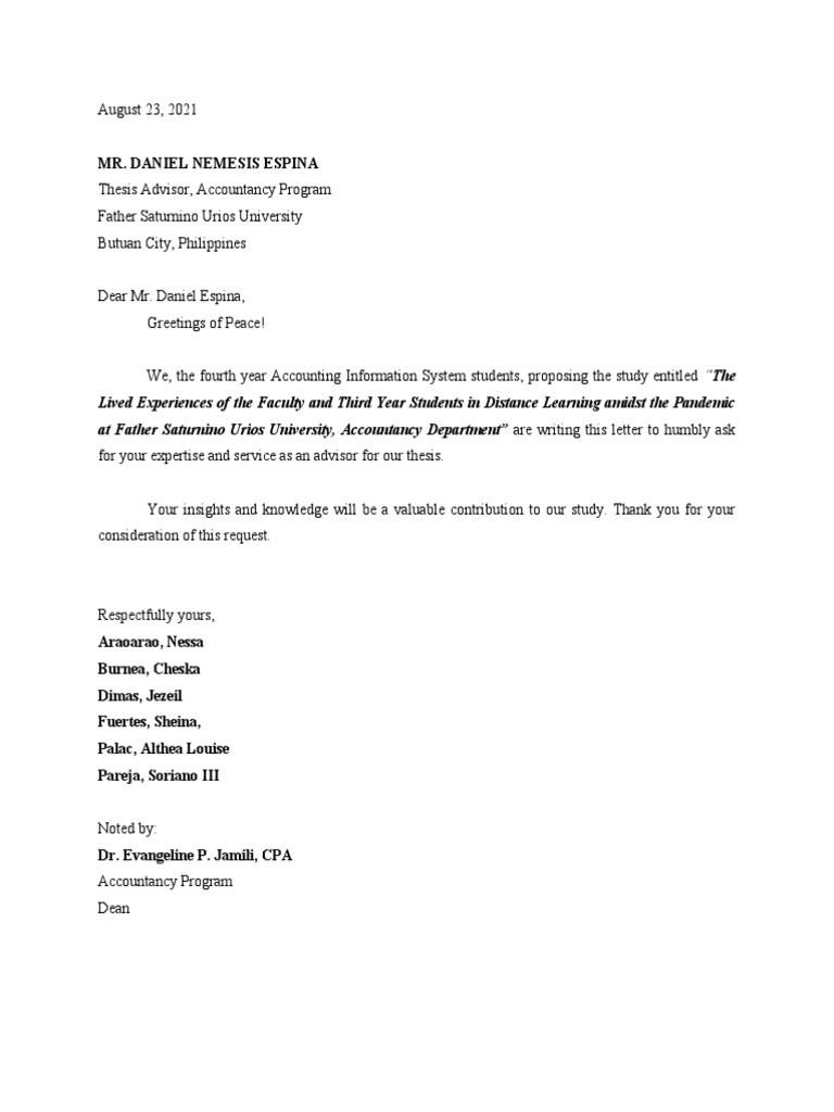 Letter For Approval | PDF