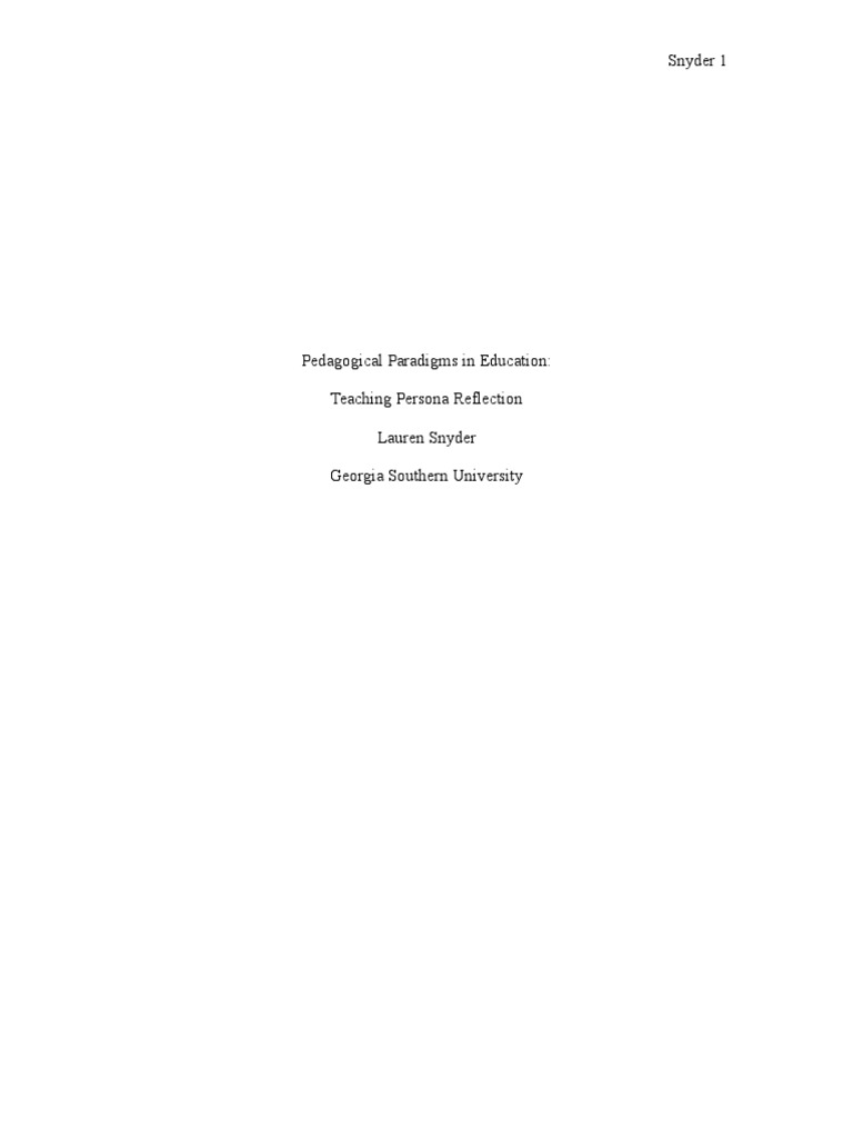 Pedagogical Paradigms in Education | PDF | Teachers | Classroom