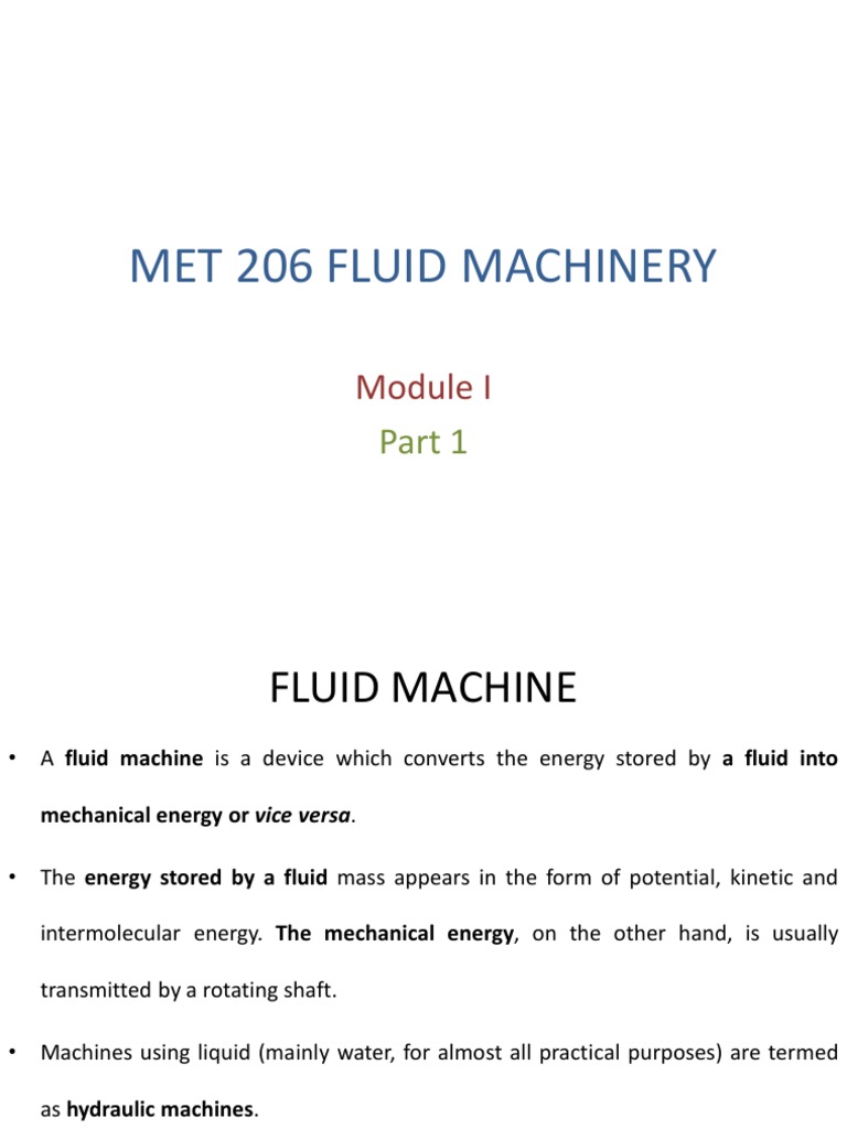 FMC MODULE 1 Notes | PDF | Turbine | Jet Engine