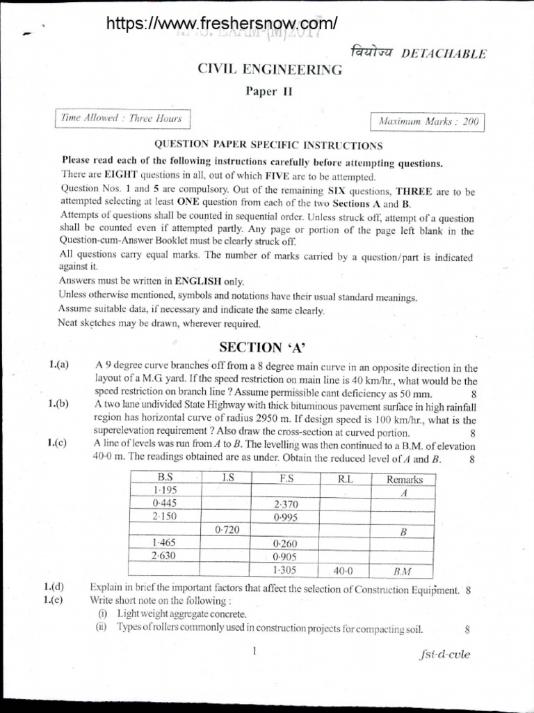 Civil Engineering Model Paper | PDF | Concrete | Water