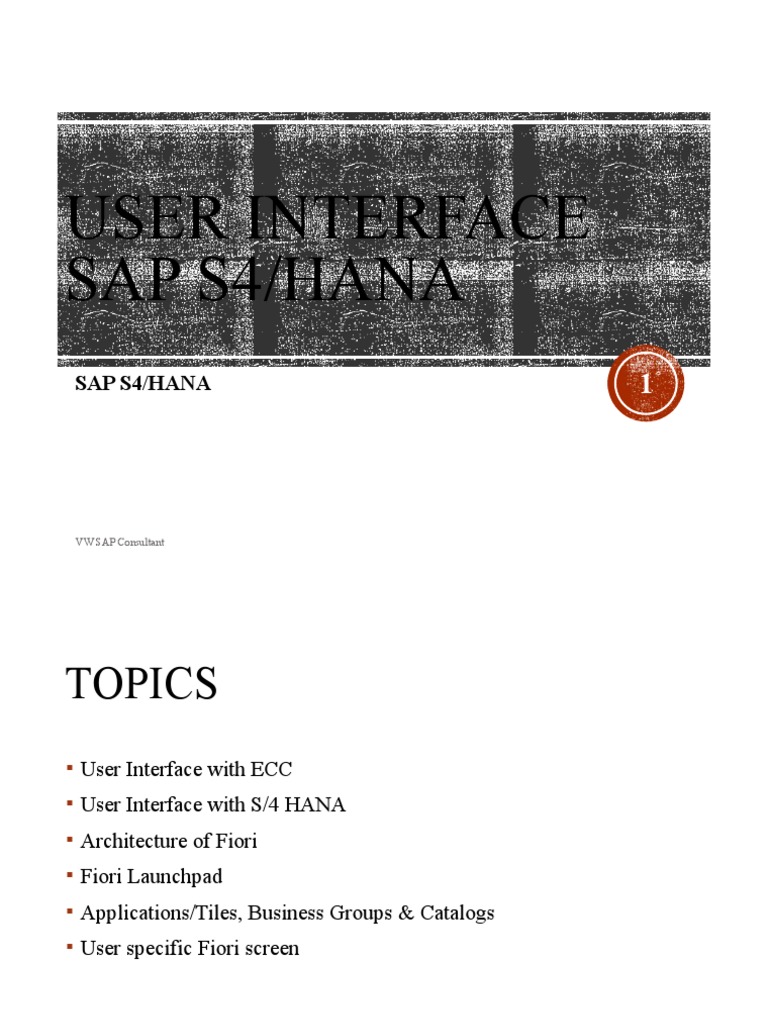 S/4 HANA User Interface Overview | PDF