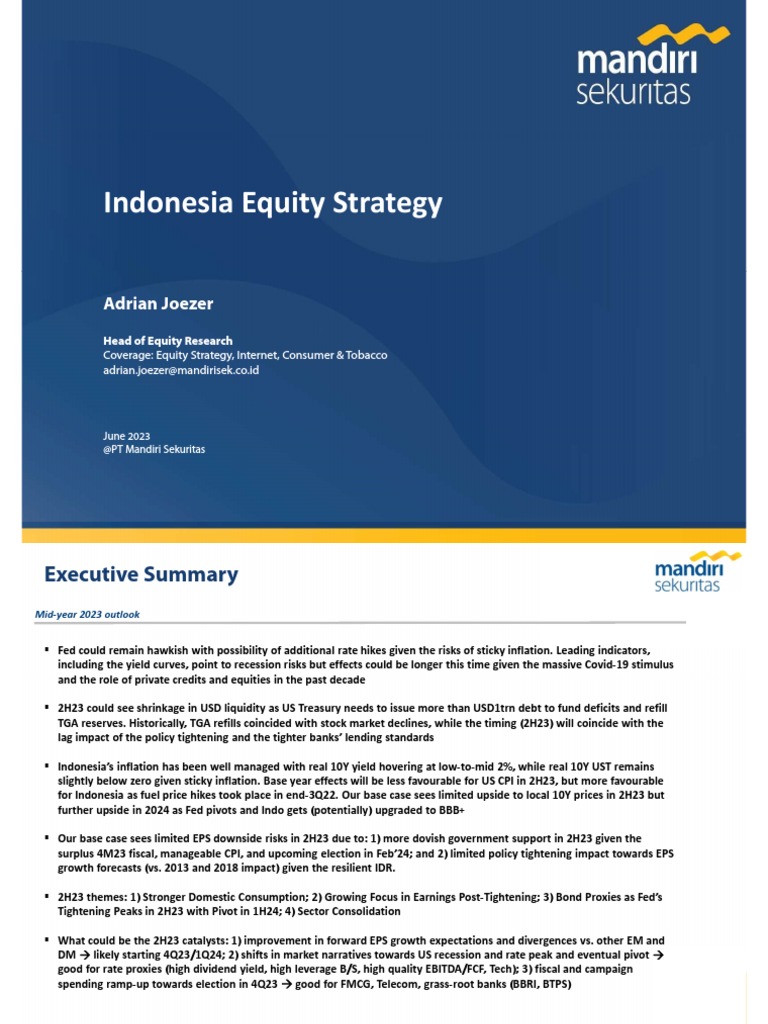 MANSEK Equity Strategy - June 2023 Material | PDF | Recession | Federal ...