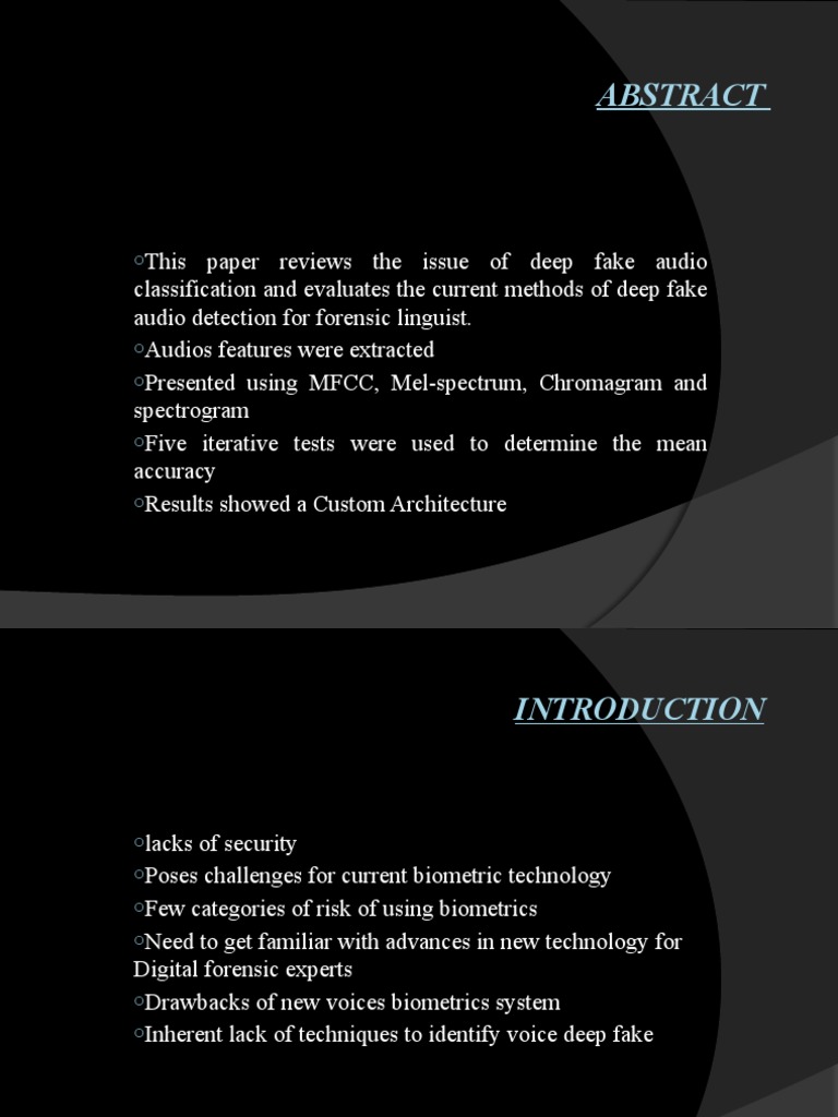 Fake Audio Detection Pdf Emerging Technologies Applied Mathematics