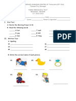 Kindergarten 3rd Periodical Test Guide | PDF