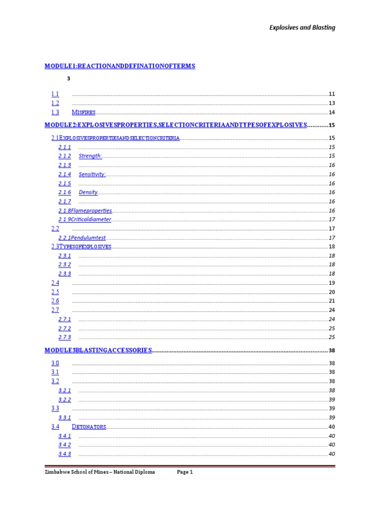Explosives and Blasting Module | PDF