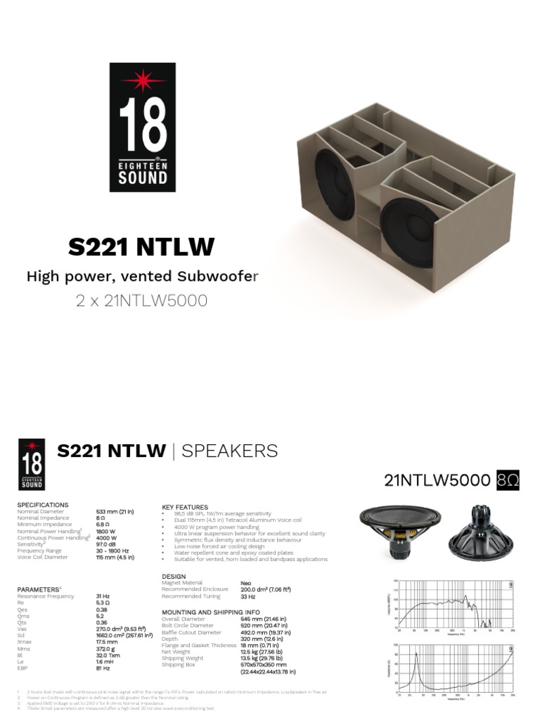 S221 NTLW | PDF | Decibel | Loudspeaker