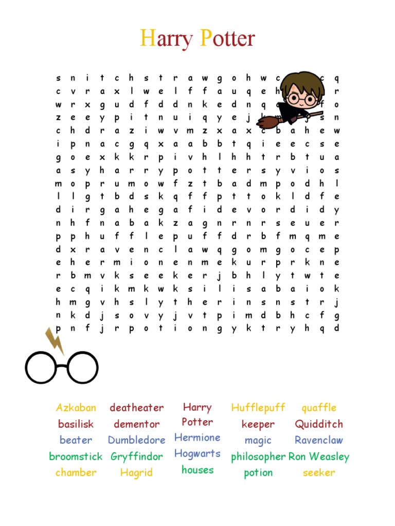 Themed - Wordsearch - Harry Potter (Easy) | PDF