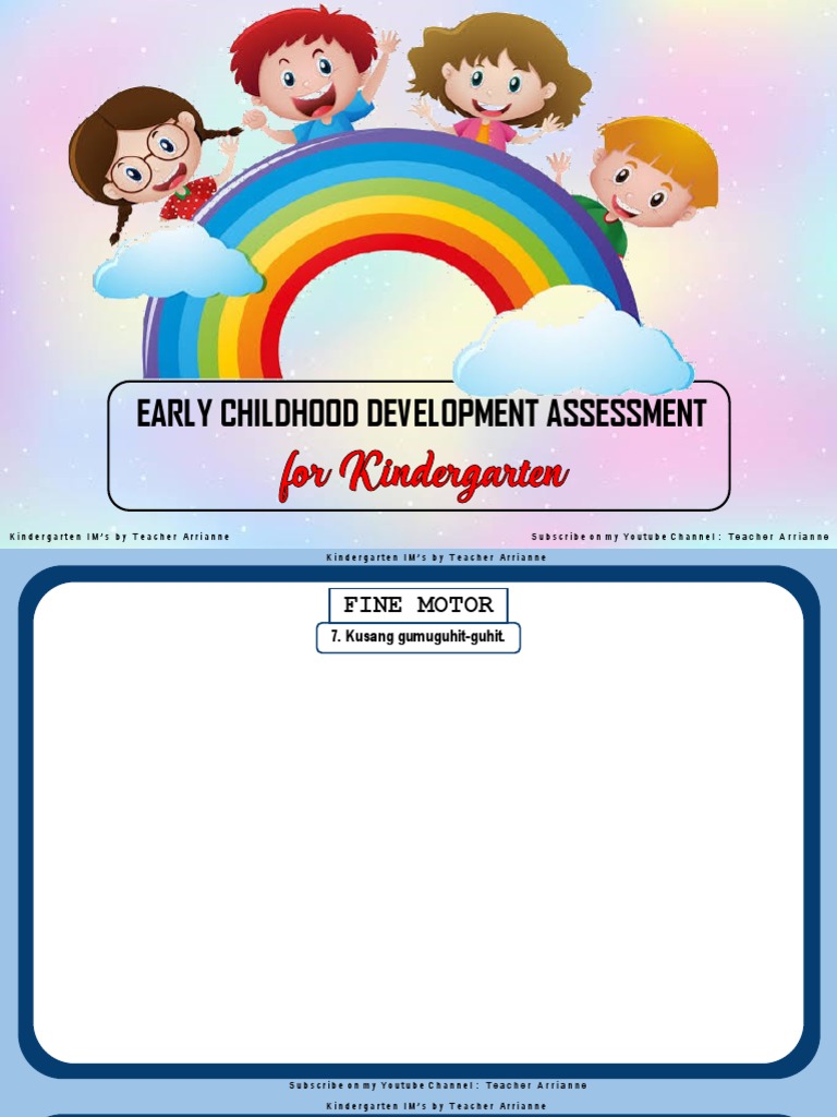 ECD Assessment Tools for Kindergarten | PDF | Human Development | Childhood