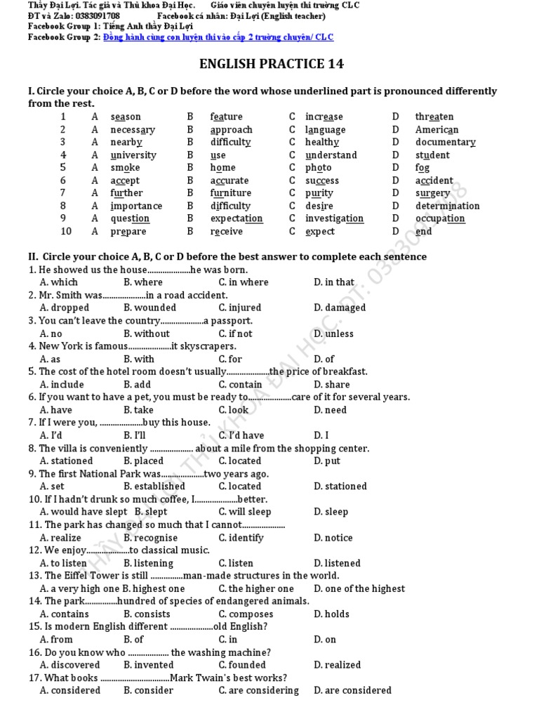 Test 43 | PDF | Nobel Prize