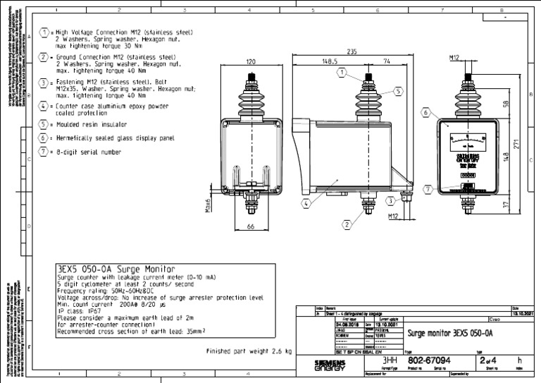 3EX5 050-0A Surge Monitor | PDF